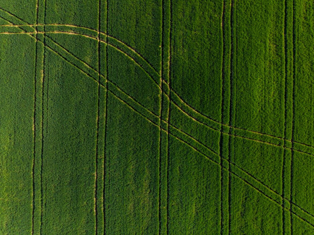 Tractor patterns in farming fields from drone - EMA Lab